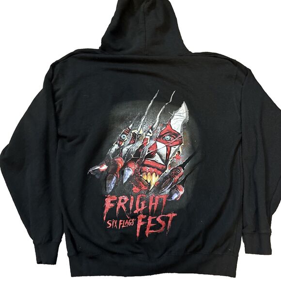 Six Flags | Sweaters | Six Flags Fright Fest Hoodie Xl Killer 3d Clown ...